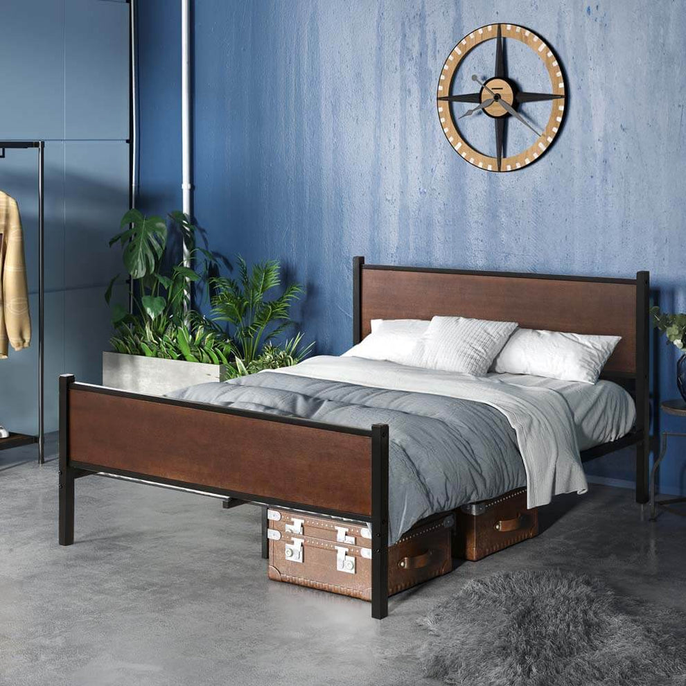 Tucker Metal and Wood Bed Frame Queen | Original Mattress Factory Australia