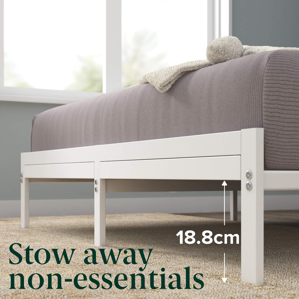 Kai Bamboo and Metal Bed Frame White Double | Original Mattress Factory ...