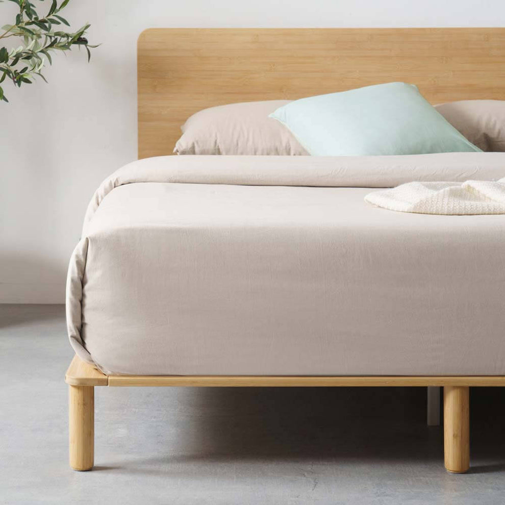 Arden Bamboo Wood Bed Frame Natural Queen | Original Mattress Factory ...