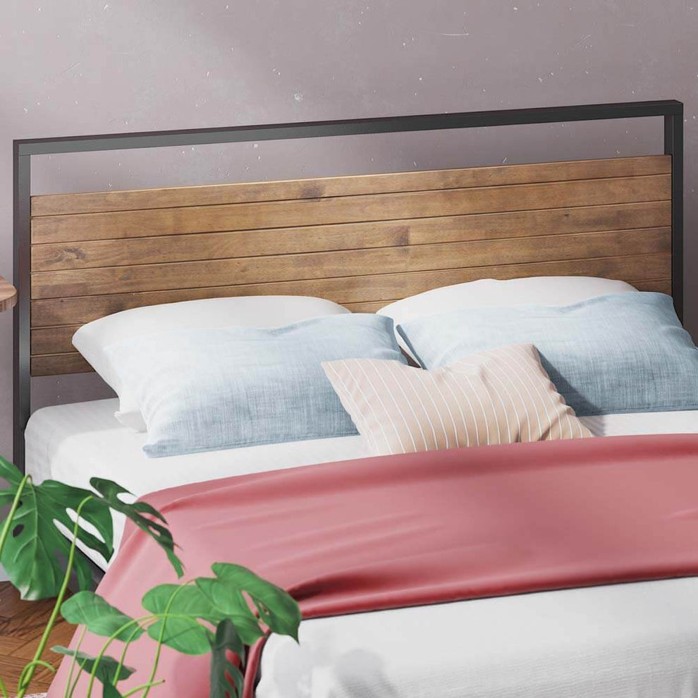 Ironline Metal and Wood Bed Frame - Queen | Original Mattress Factory ...