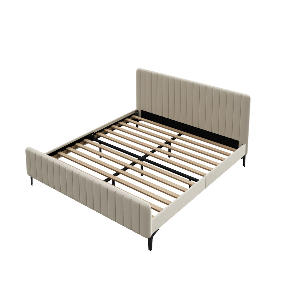 Emily Beige Bed - King | Original Mattress Factory Australia